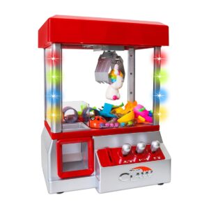 bundaloo claw machine arcade game with sound, cool fun mini candy grabber prize dispenser vending toy for kids, boys & girls (the original claw w/lights)