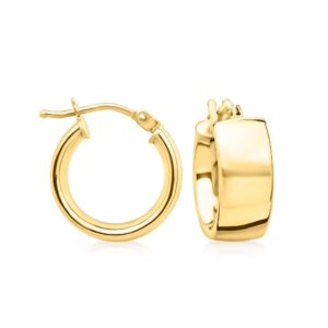 ross-simons italian 14kt yellow gold huggie hoop earrings