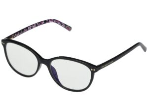 kate spade new york women's olive blue light glasses oval reading, violet/demo lens, 53mm, 16mm + 0