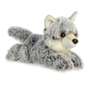 aurora® adorable mini flopsie™ winter wolf™ stuffed animal - playful ease - timeless companions - gray 8 inches