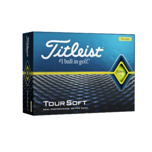 titleist tour soft golf balls, yellow, (one dozen)