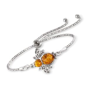 ross-simons gemstone bumblebee bolo bracelet in sterling silver