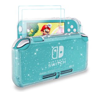 dlseego switch lite 2019 protective case compatible with nintendo switch lite, glitter bling soft tpu cover with 2 pack screen protectors