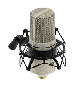 mxl 770 condenser microphone for podcasting, singing, home studio recording, gaming & streaming | xlr | large diaphragm | cardiod (vintage white)