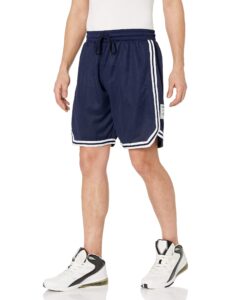 spalding men's athletic dry mesh basketball short, peacoat/white, xs