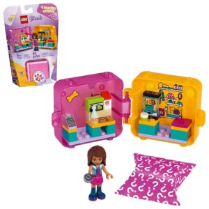 lego friends andrea’s shopping play cube 41405 building kit, includes a mini-doll and toy pet, promotes creative play, new 2020 (40 pieces)