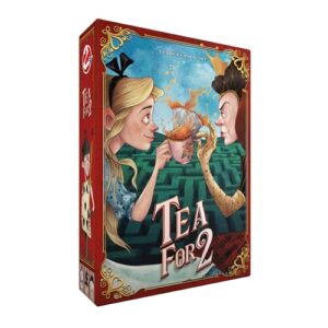 tea for 2 board game - alice's wonderland deck-building game, strategic and evolving gameplay, fun family game for kids & adults, ages 10+, 2 players, 30 minute playtime, made by space cowboys