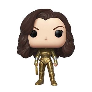 funko pop! heroes: dc's wonder woman 1984 - wonder woman with golden armor (metallic) vinyl figure, amazon exclusive