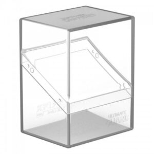 ultimate guard boulder 80+, deck case for 80 double-sleeved tcg cards, clear, secure & durable storage for trading card games, soft-touch finish