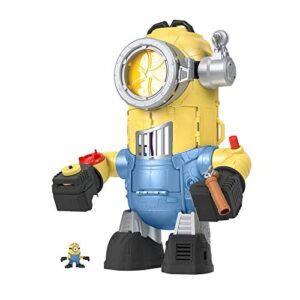 fisher-price minions toys the rise of gru minionbot robot playset with punching action and stuart figure for preschool kids ages 3 and up