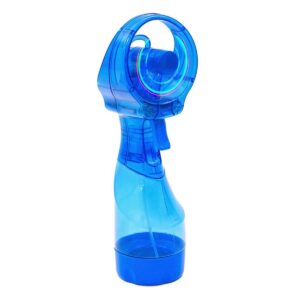 o2cool led lights deluxe handheld battery powered water misting fan (dark blue)