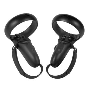 hijiao design silicone knuckle strap for oculus quest/oculus rift s touch controller grip accessories (1 pair) (black)