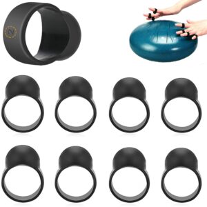 yowin steel tongue drum finger picks, silicone rubber knocking finger sleeves handpan percussion instrument (8 pcs)