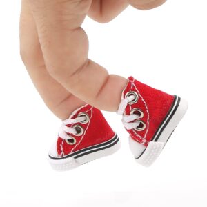 diy-science mini fingerboard shoes, mini skateboard finger shoes for finger breakdance, fingerboard, doll shoes, used as making shoe keychains and tiny sneakers (red)