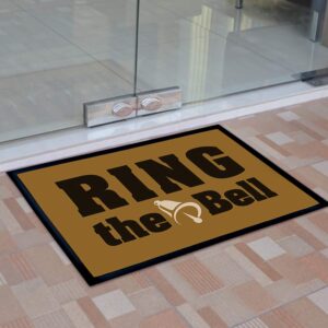 bannerbuzz ring the bell outdoor door mats, non slip rubber backing entrance floor mat decor, front door entry area carpet rug, non-woven fabric for home, office, porch (3' x 2')