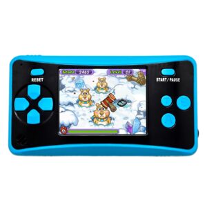 jjfun mini handheld game console for kids portable retro video game player built-in 182 classic games 2.5 inches lcd screen arcade gaming system xmas present for boys girls ages 4-12 (blue+black)