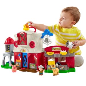 fisher-price little people toddler learning toy caring for animals farm electronic playset for preschool pretend play kids ages 1+ years