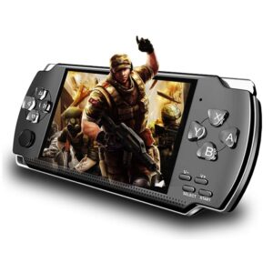 desirepath handheld game console, portable video game console, 8gb 4 inch screen 10000 classic games handheld video game player support multiple game formats, black