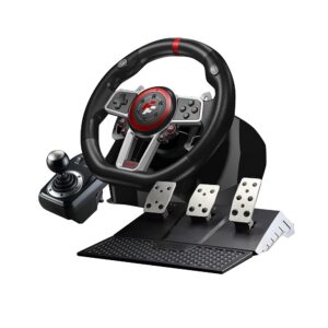 flashfire suzuka 900r racing wheel set with clutch pedals and h-shifter for pc, ps3, ps4, xbox 360, xbox one and nintendo switch