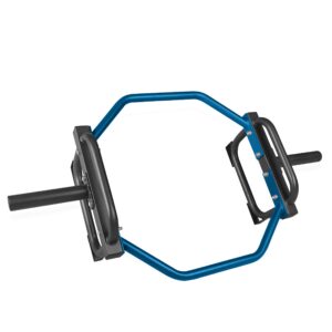 cap barbell olympic trap bar, hex bar, shrug bar, deadlift bar, blue , 50 inches