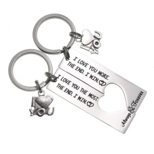 lparkin i love you the most the end i win keychain couples friendship key chain cute boyfriend girlfriend birthday gifts for him her