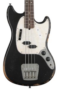 fender jmj road worn mustang bass, black, maple fingerboard