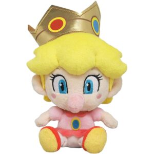 little buddy lb super mario all star collection 1249 baby peach plush, 6", yellow