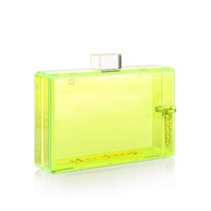 milanblocks neon transparent clear acrylic plastic hard party clutch purse