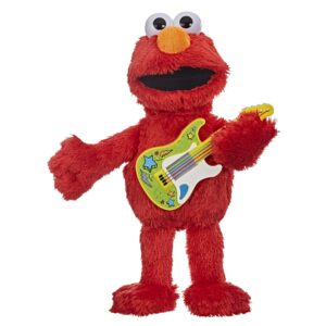 sesame street rock and rhyme elmo talking, singing 14-inch plush toy for toddlers, kids 18 months & up