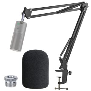 razer seiren x boom arm with pop filter - mic stand with foam cover windscreen for razer seiren x streaming microphone by youshares