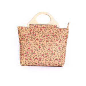 manisho cork totes handbag for women ladies pretty vegan tote eco-friendly handle bag roomy clutch flower beauty of nature