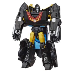 transformers bumblebee cyberverse adventures action attackers warrior class stealth force hot rod action figure, fusion flame move, 5.4-inch