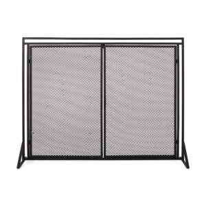 christopher knight home novia modern iron fireplace screen, matte black