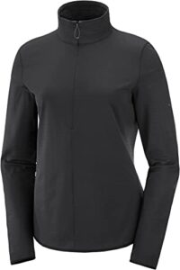 salomon women's standard outrack half zip, black, large