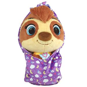 just play disney junior t.o.t.s. cuddle & wrap sunny the sloth, 10-inch plush, kids toys for ages 3 up