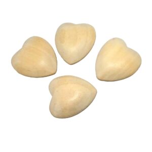 10pcs 30mm unfinished wood hearts beads with holes natural heart shape wooden bead for bracelet handing materials diy beading accessories (1.18in 10pcs)