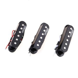 wilkinson high output ceramic st strat single coil pickups set for stratocaster electric guitar, black