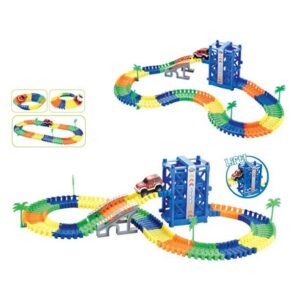 race car track flexible with lift create your own track 120 pcs. +3 by mundo toys