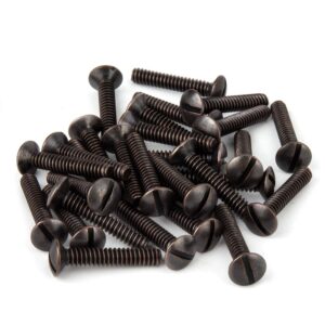 henne bery 3/4" long 6-32 thread, oval head milled slot replacement wall plate screws, 30 pack, bronze