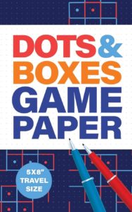 dots & boxes game paper 5x8" travel size: scorecard and game rules included