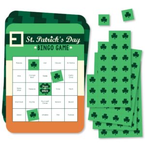 big dot of happiness st. patrick’s day - bar bingo cards and markers - saint paddy’s day party bingo game - set of 18