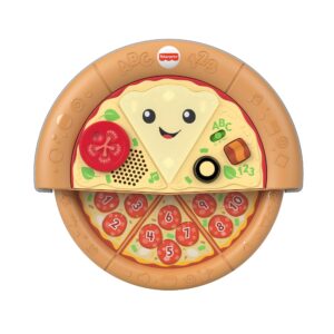 fisher-price laugh & learn slice of learning pizza, pretend food musical baby toy with lights and spinning action for baby and toddler ages 6-36 months