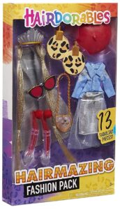 hairdorables hairmazing 13-piece fashion outfit pack for hairdorables dolls - amazon exclusive, by just play