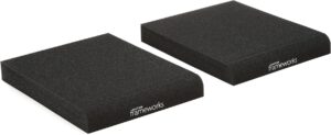 gator frameworks acoustic foam isolation pads for medium studio monitors, fits most speaker stands, desktops and bookshelfs; 2-pack (gfw-isopad-md)