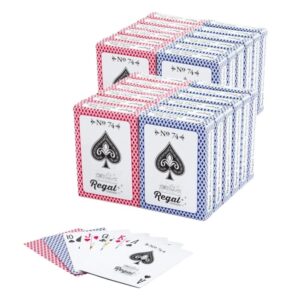 regal games - bulk playing cards set for adults & professionals - 24 standard decks, large print deck of cards - blackjack, euchre, canasta, poker cards - fun & travel playing cards (24 pack)