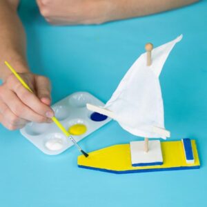 fat brain toys surprise ride - build a wooden sailboat activity kit - ages 5+