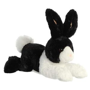 aurora® adorable flopsie™ dutch rabbit stuffed animal - playful ease - timeless companions - black 12 inches