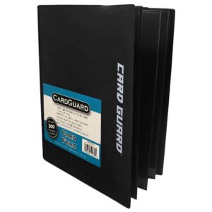 cardguard trading card pro-folio, 9-pocket side-loading pages, holds 360 cards, black