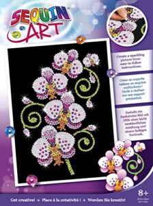 sequin art purple orchid, sparkling arts and crafts kit; creative crafts for adults and kids