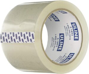 u-line 2.6 mil packing and shipping tape, clear 3" x 55 yds (s-1893)